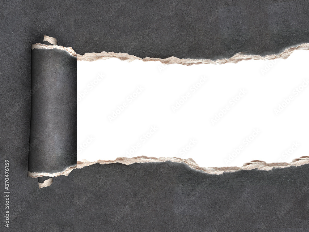 Horizontal ragged hole torn in ripped paper Stock Photo | Adobe Stock