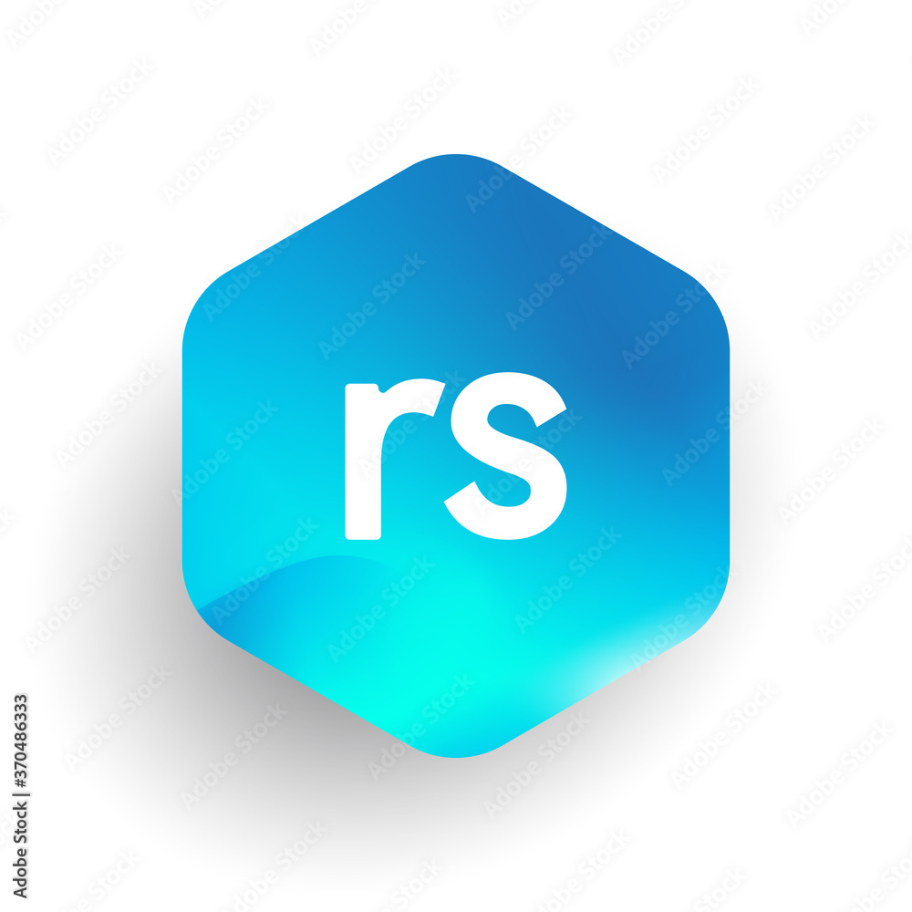 Letter RS logo in hexagon shape and colorful background, letter ...