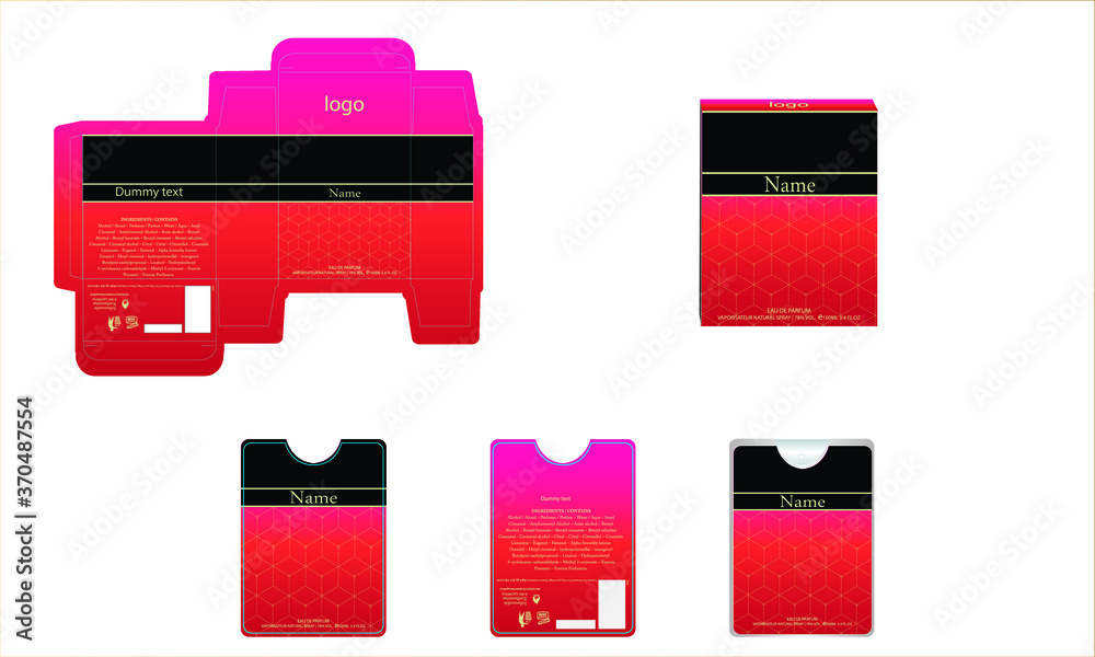 Packaging design, perfume luxury box design template and mock up box ...