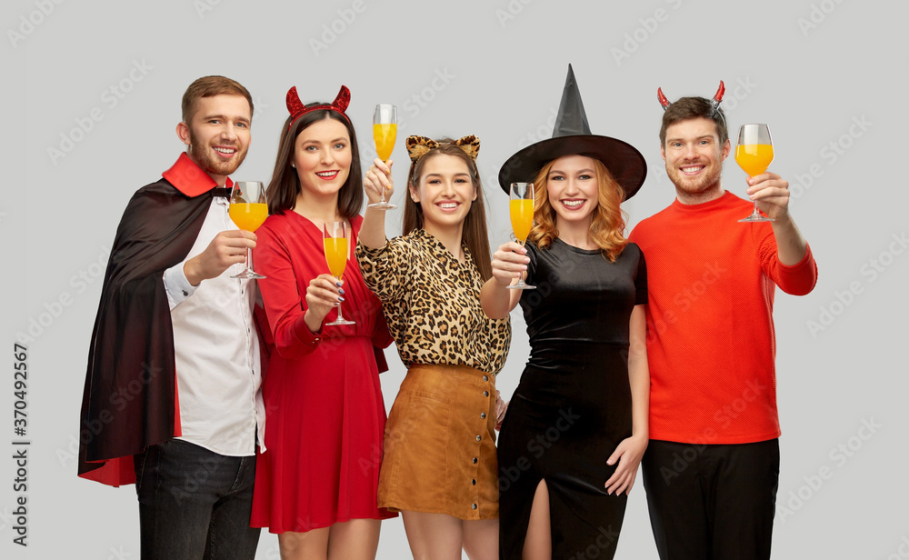 friendship, holiday and celebration concept - group of happy smiling ...
