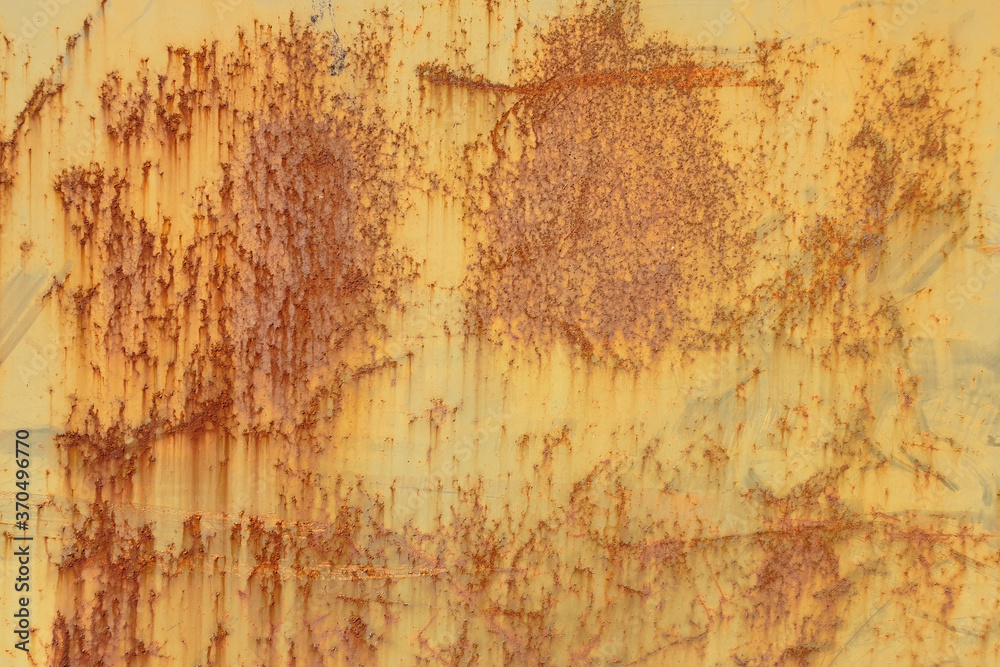 Rust surface. Close up of black rust on an old sheet of metal texture ...