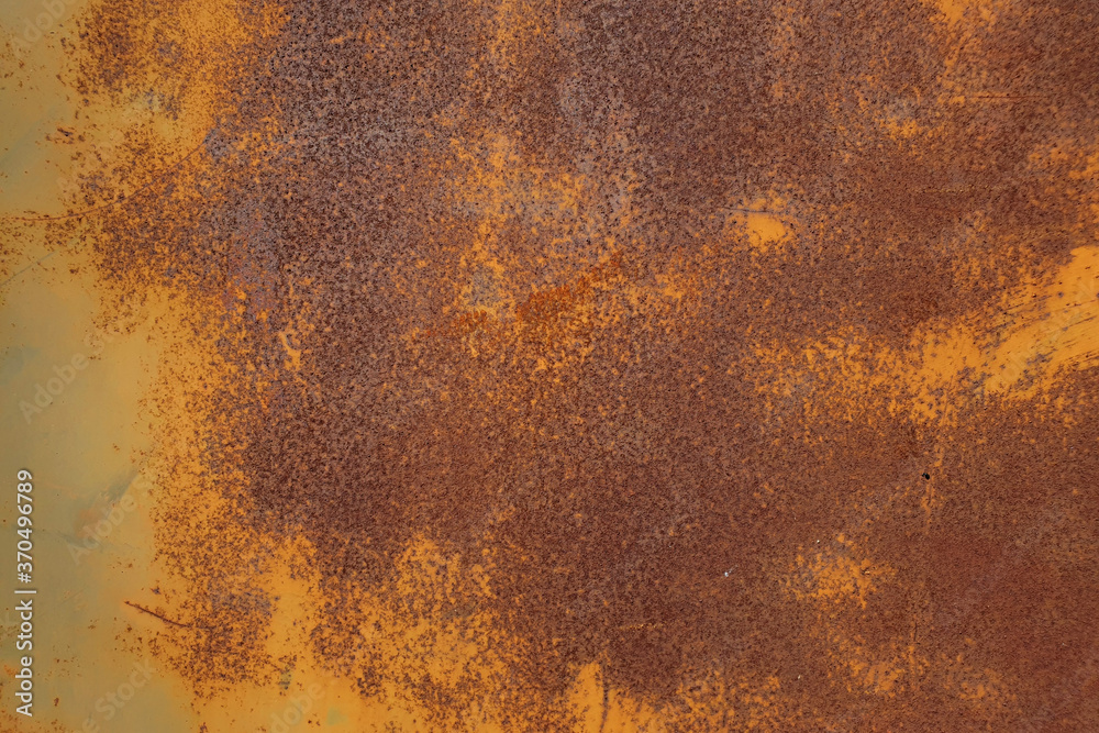 Rust surface. Close up of black rust on an old sheet of metal texture ...