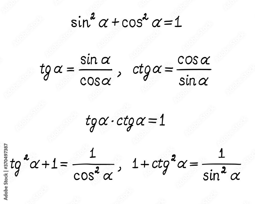 Basic Trigonometric Identities Formulas For Calculating Sine Cosine