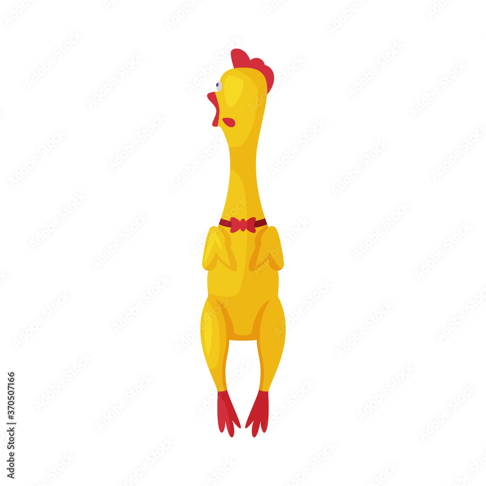 Rubber Chicken Toy for Dog Cartoon Style Vector Illustration on White ...