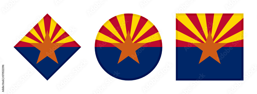 arizona flag icon set. vector illustration isolated on white background ...
