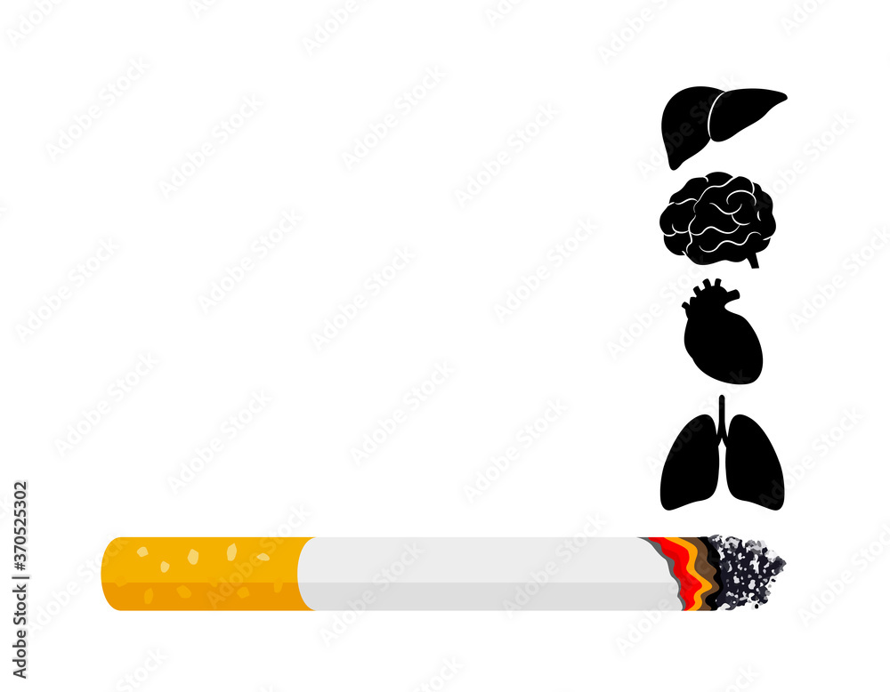 Smoking is harmful to human organs. Resulting in organ damage and ...