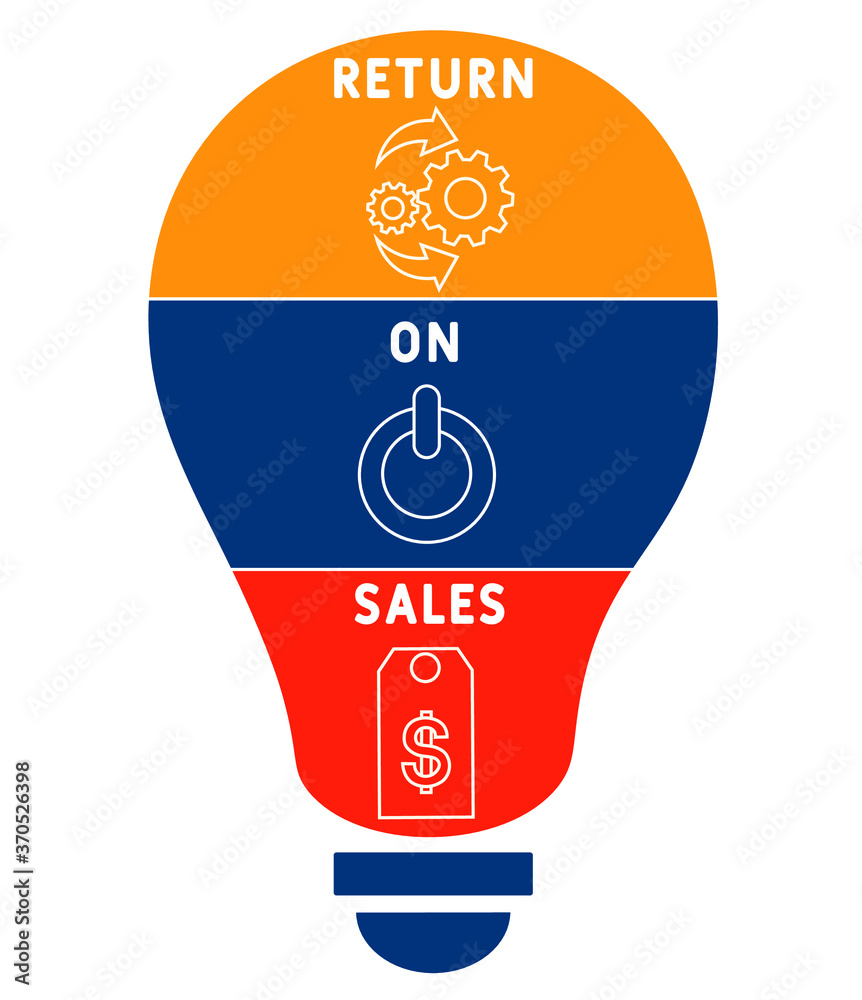 ROS - return on sales. acronym business concept. vector illustration ...