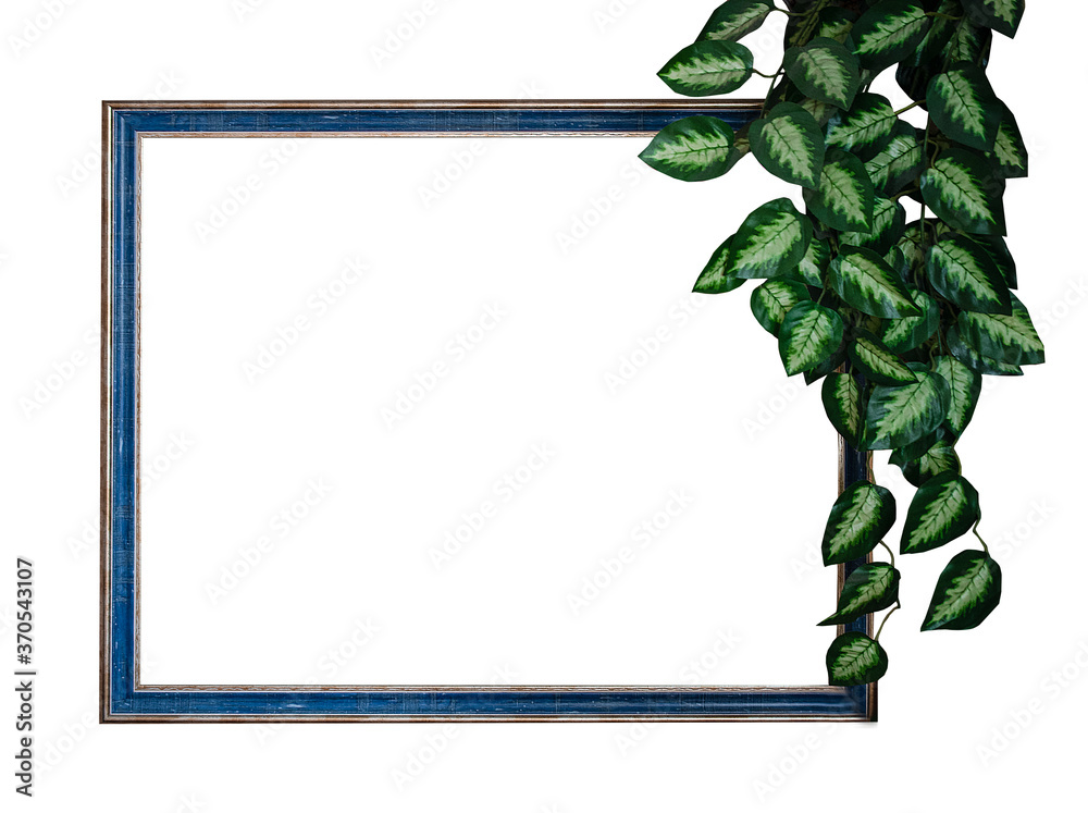 Narrow dark blue horizontal frame with bronze edging for text, images ...