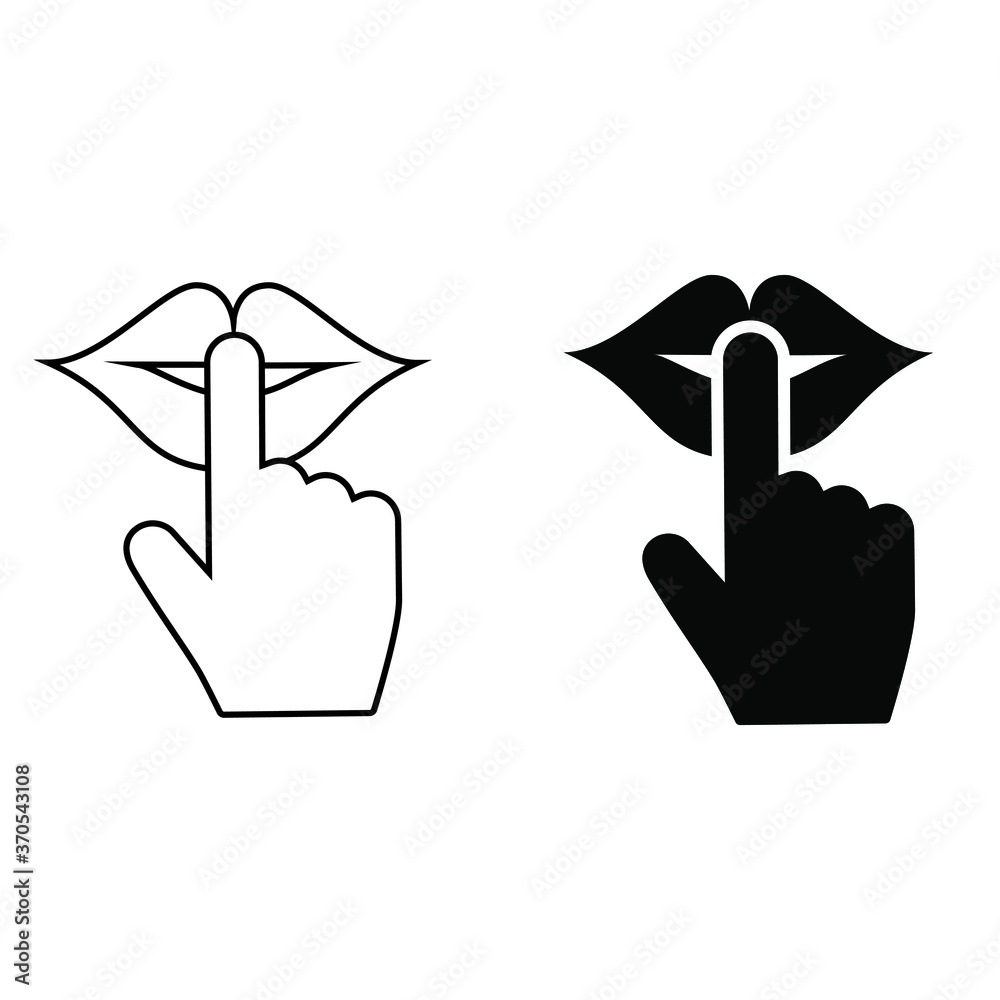 Keep silence vector icon set. be quiet illustration sign collection ...