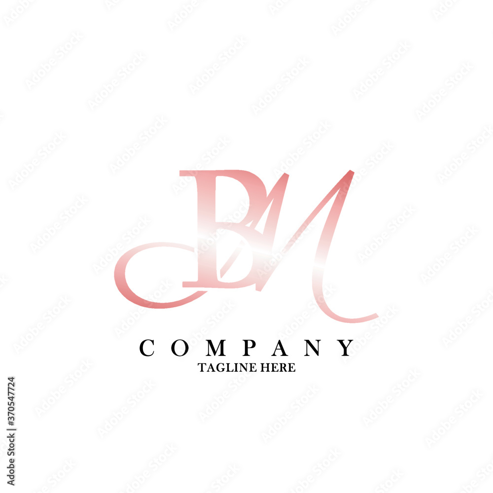 Vetor de Elegant Initial Letter BM, Logo Design Vector. do Stock ...