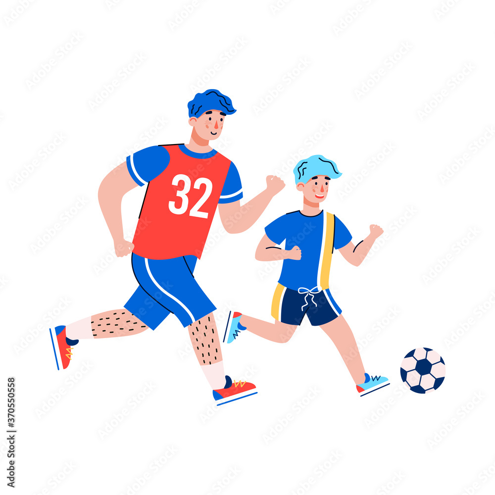 Cartoon Characters Playing Football