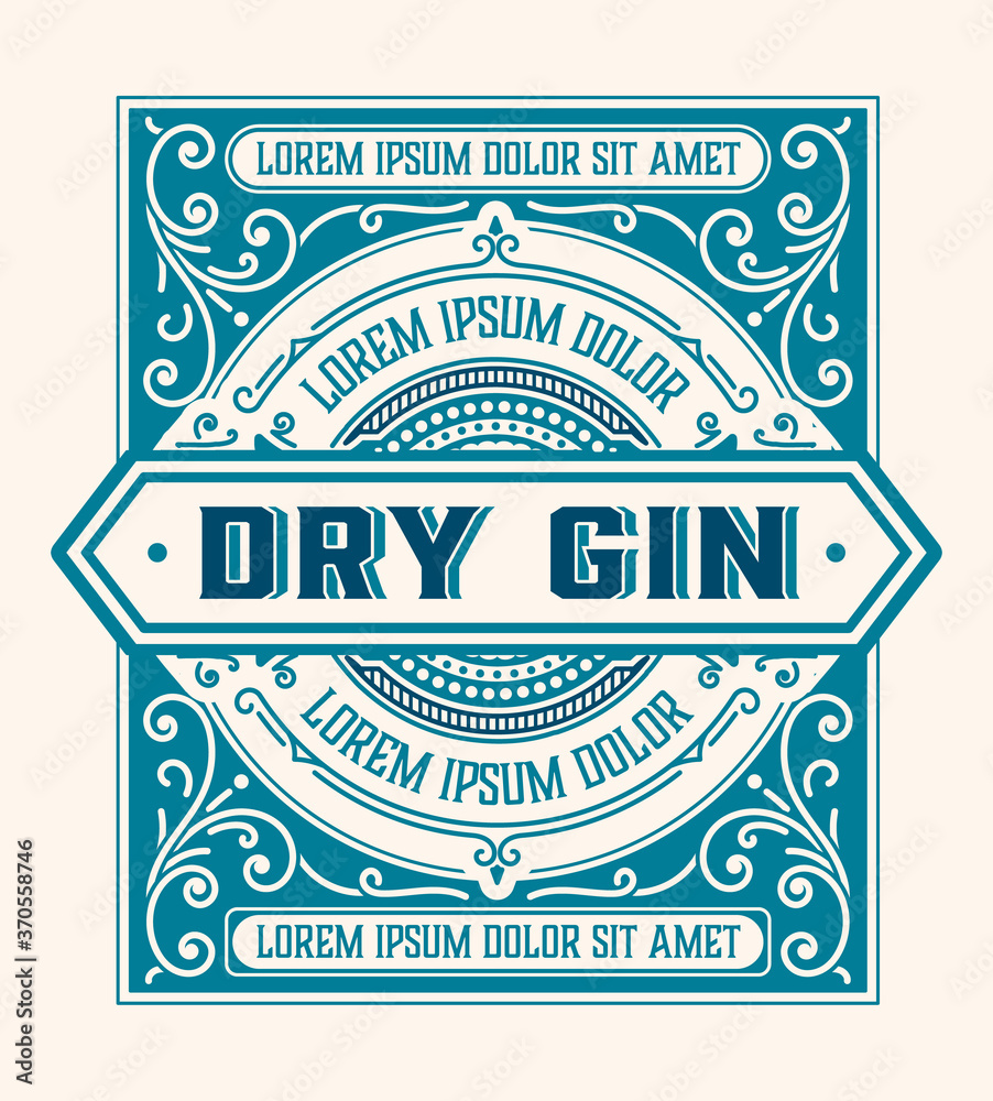 Full Liquor Label Design with Front and Back Sides. Vector Layered ...