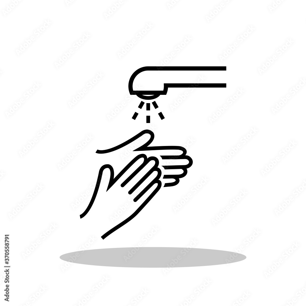 Washing hands icon in trendy flat style. Hand washing symbol for your ...