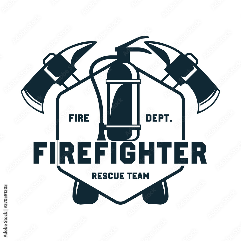 firefighter logo emblems and insignia with text space for your slogan ...