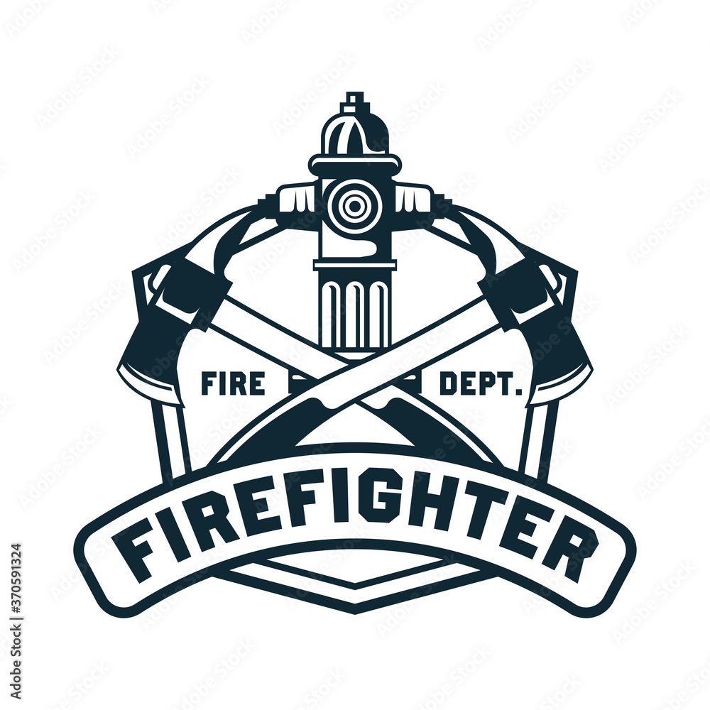 firefighter logo emblems and insignia with text space for your slogan ...