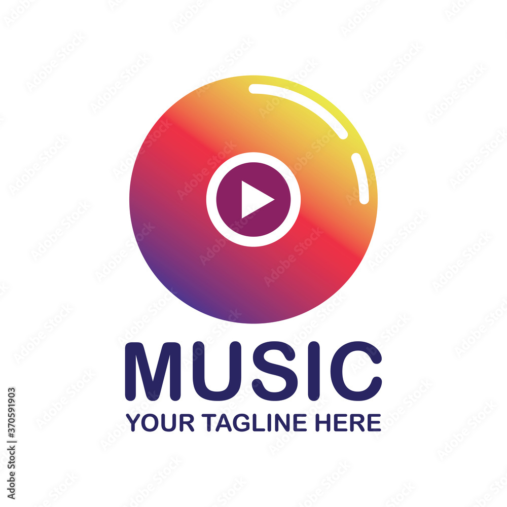 music logo with text space for your slogan tagline. vector illustration ...