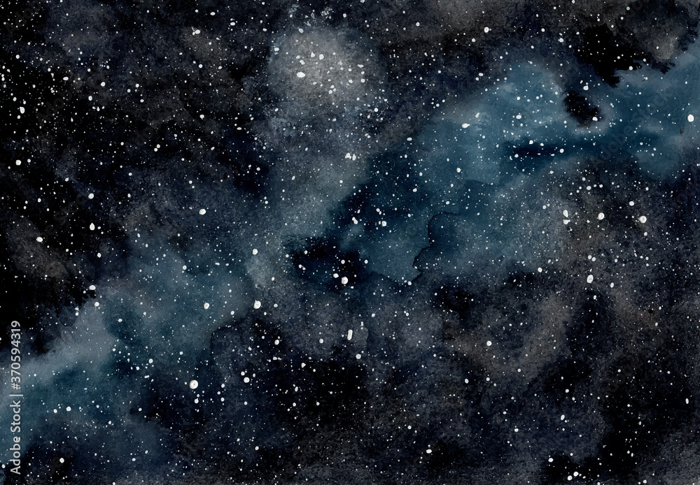 abstract watercolor deep space background with stars Stock Vector ...