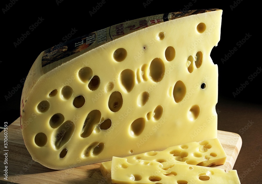 Emmental, Swiss Cheese made from Cow's Milk Stock Photo | Adobe Stock