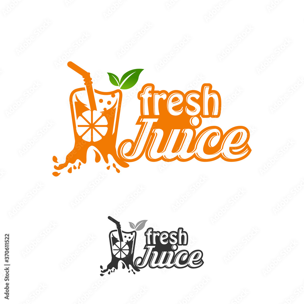 Fruit juice logo. Fresh drink logo. Vector illustration, Fresh Juice ...