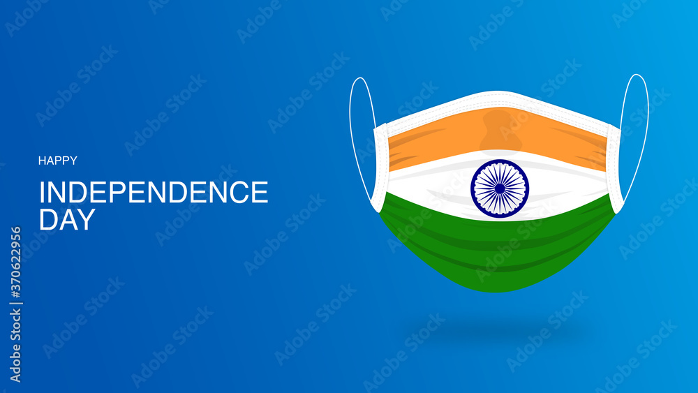 Surgical mask with Indian flag for Independence day Stock Illustration ...