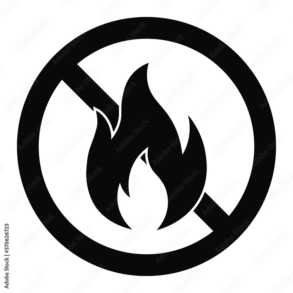 No fire sign flame forbidden beware icon symbol vector illustration ...