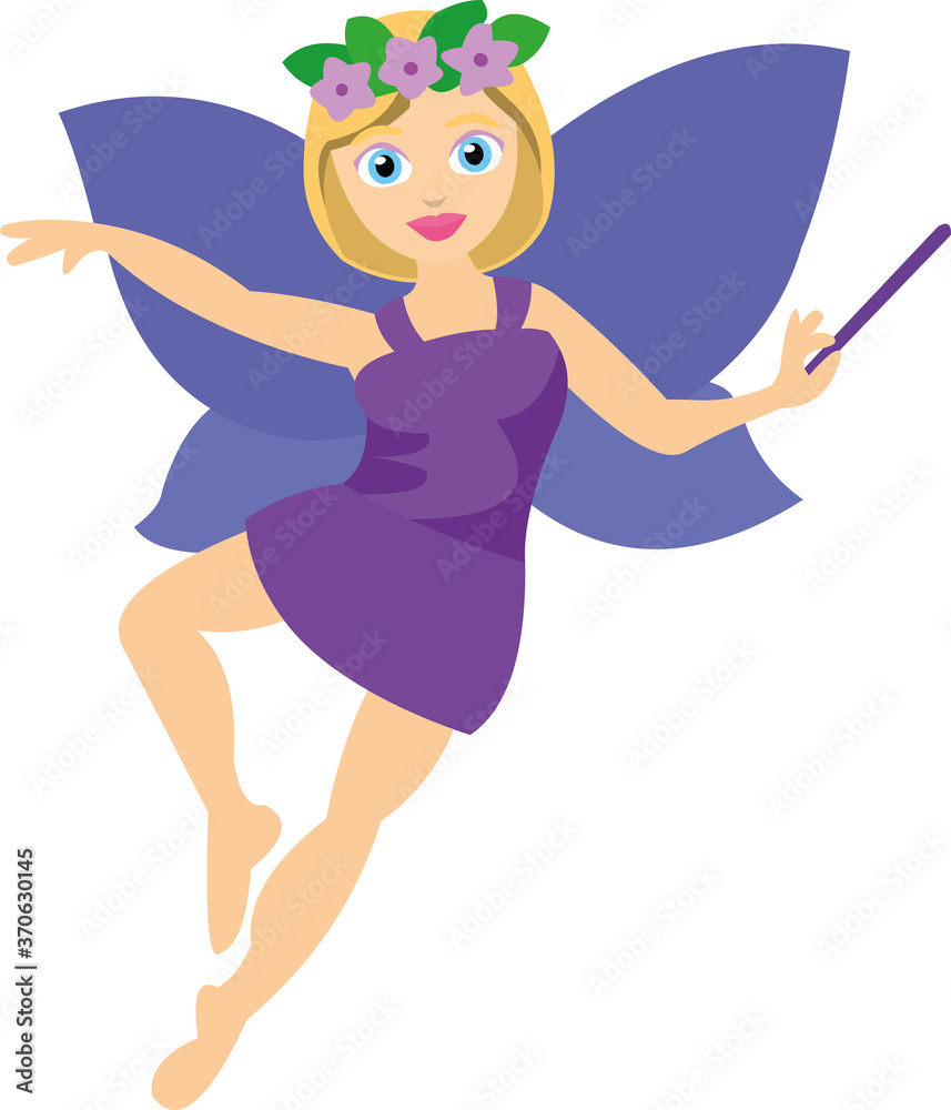 Vector illustration of a cute cartoon fairy Stock Vector | Adobe Stock