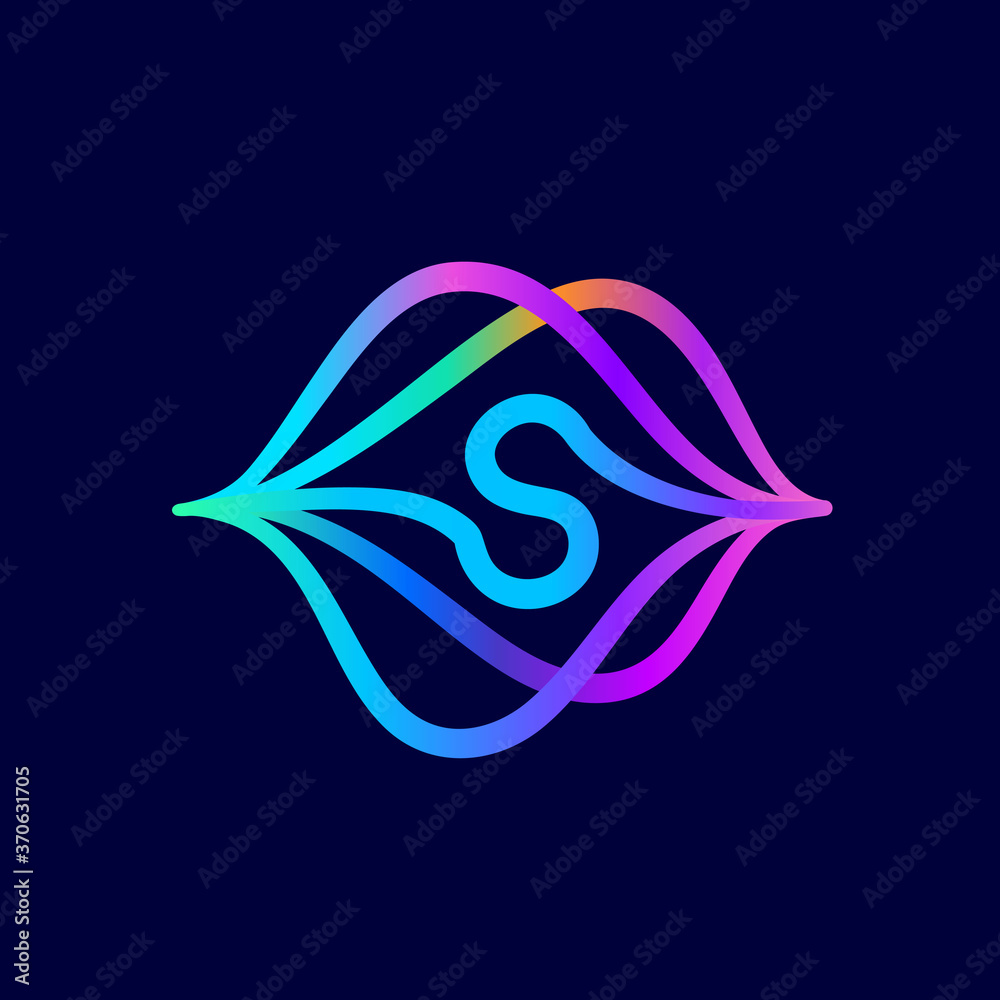 S letter logo with sound wave flow. Stock Vector | Adobe Stock