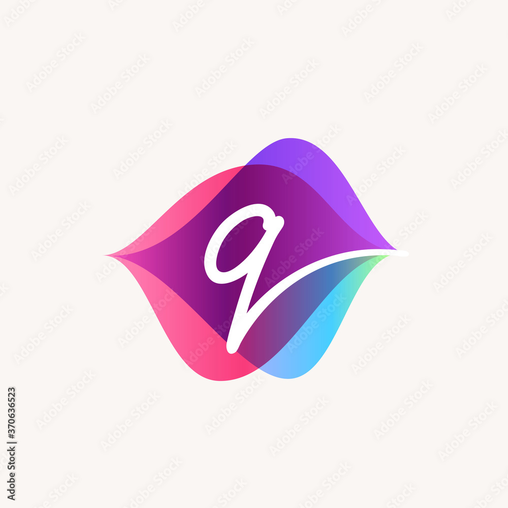 Letter Q with transparency sound waves logo design concept. Stock ...