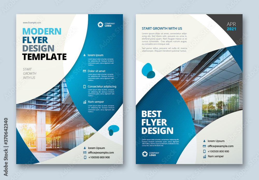 Colorful Business Flyer Layout with Circle Elements Stock Template ...