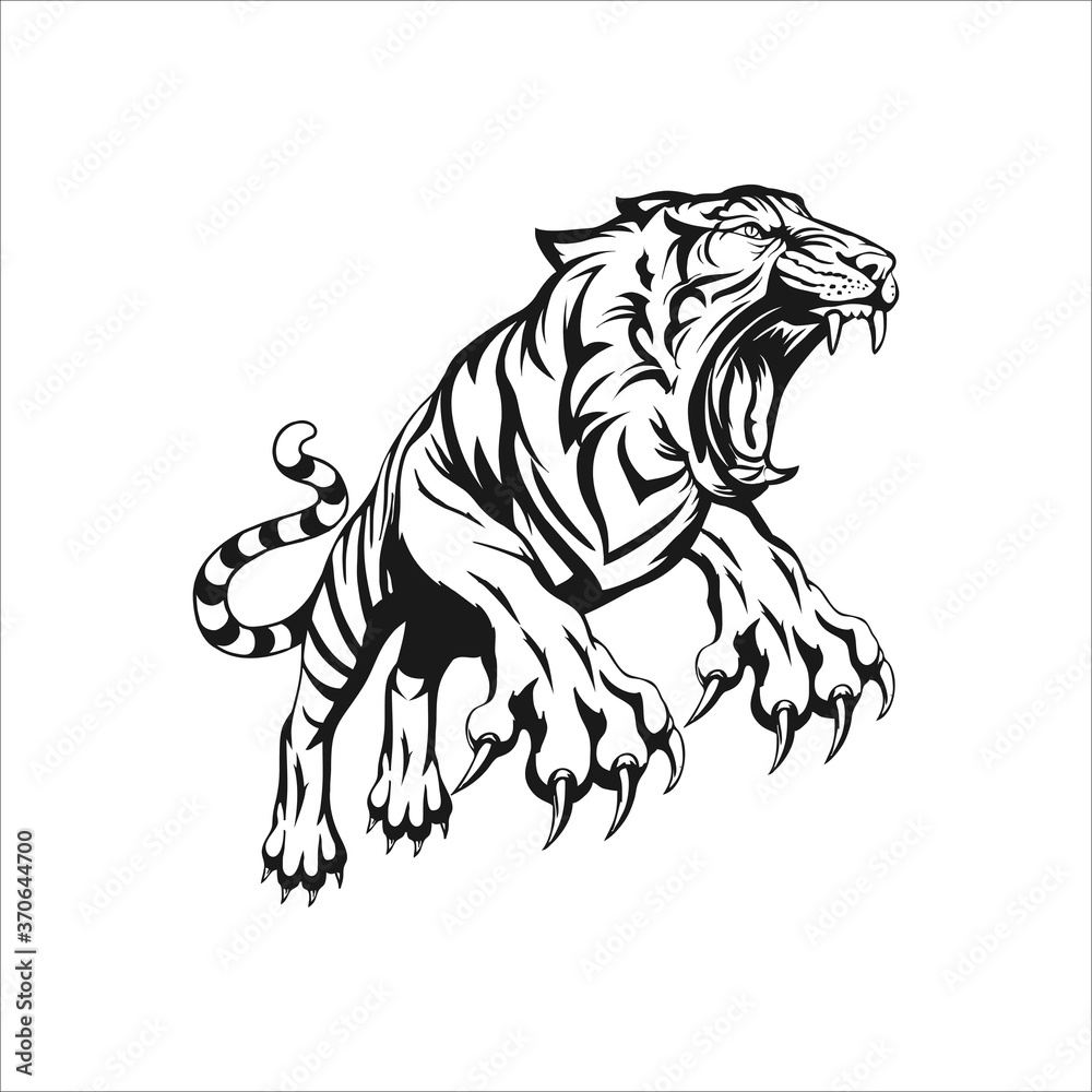 Tiger logo emblem template mascot symbol for business or shirt design ...
