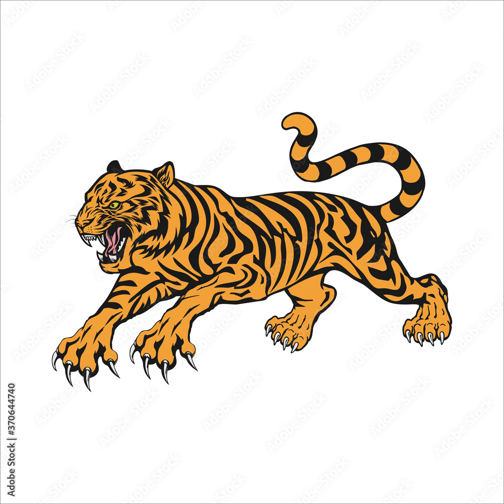 Tiger logo emblem template mascot symbol for business or shirt design ...