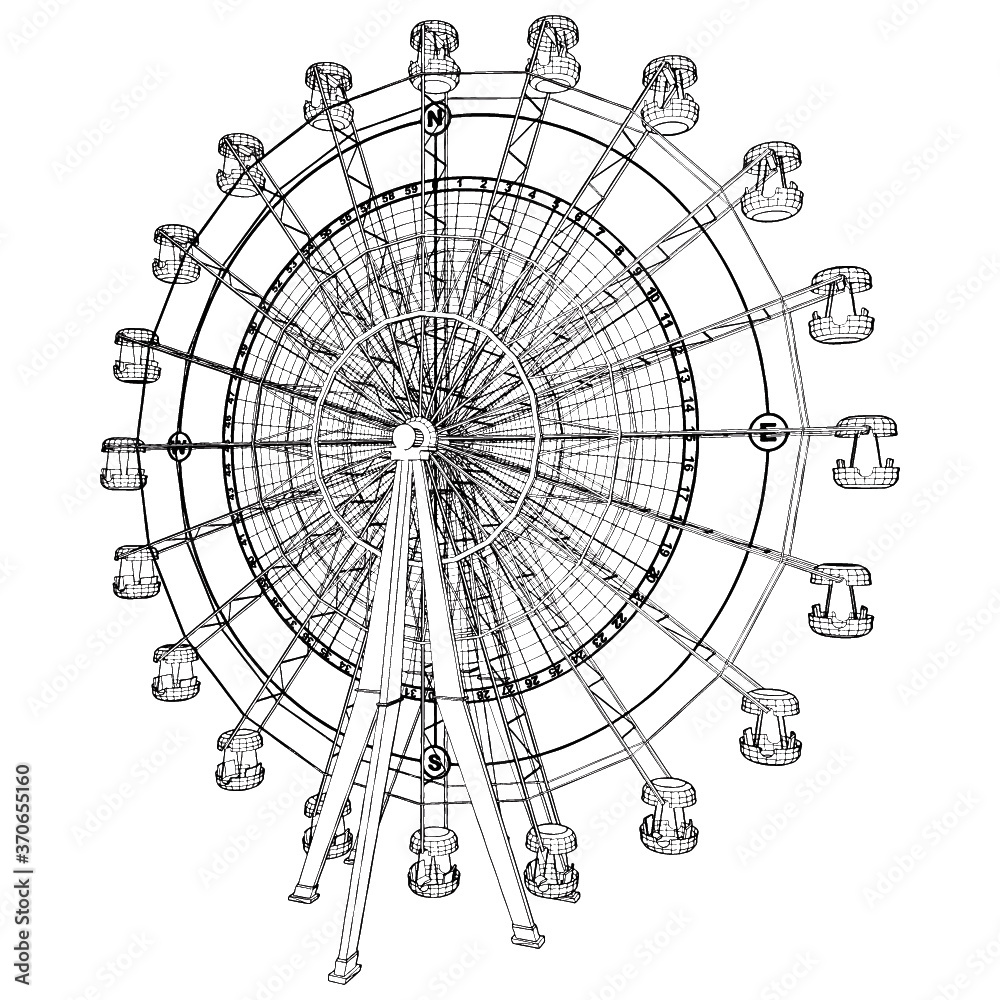 Carousel With Compass Vector. Illustration Isolated On White Background ...