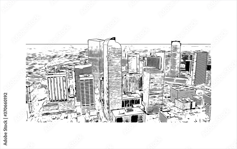 Building view with landmark of Amarillo is a city in the Texas ...