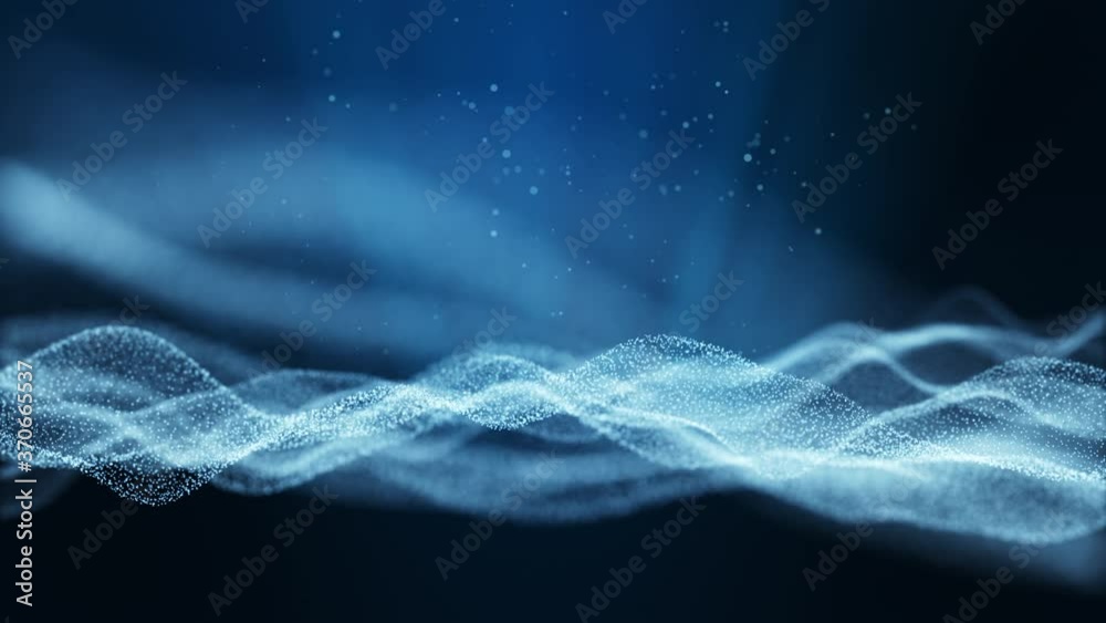 Dark blue abstract animation background with moving and flicker ...