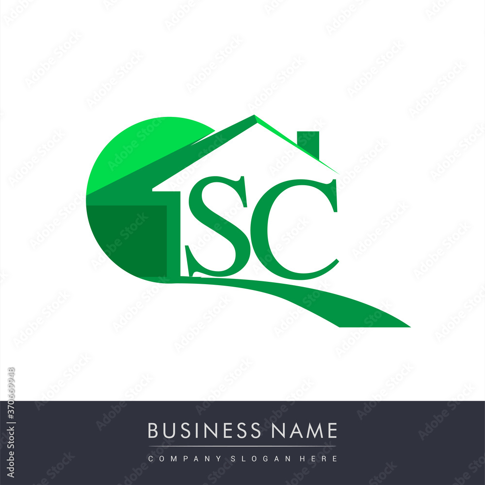 initial logo SC with house icon, business logo and property developer ...