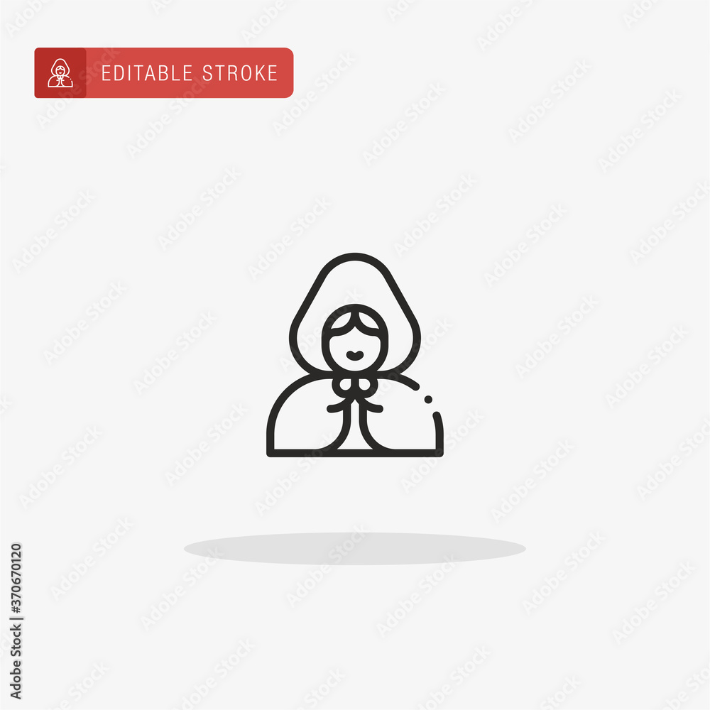 Little Red Riding Hood icon vector. Little Red Riding Hood icon for ...