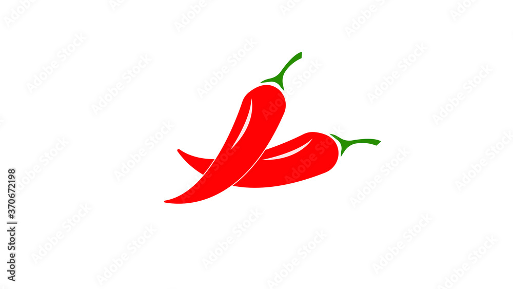 Red hot Chili pepper logo isolated white background, illustration Stock ...