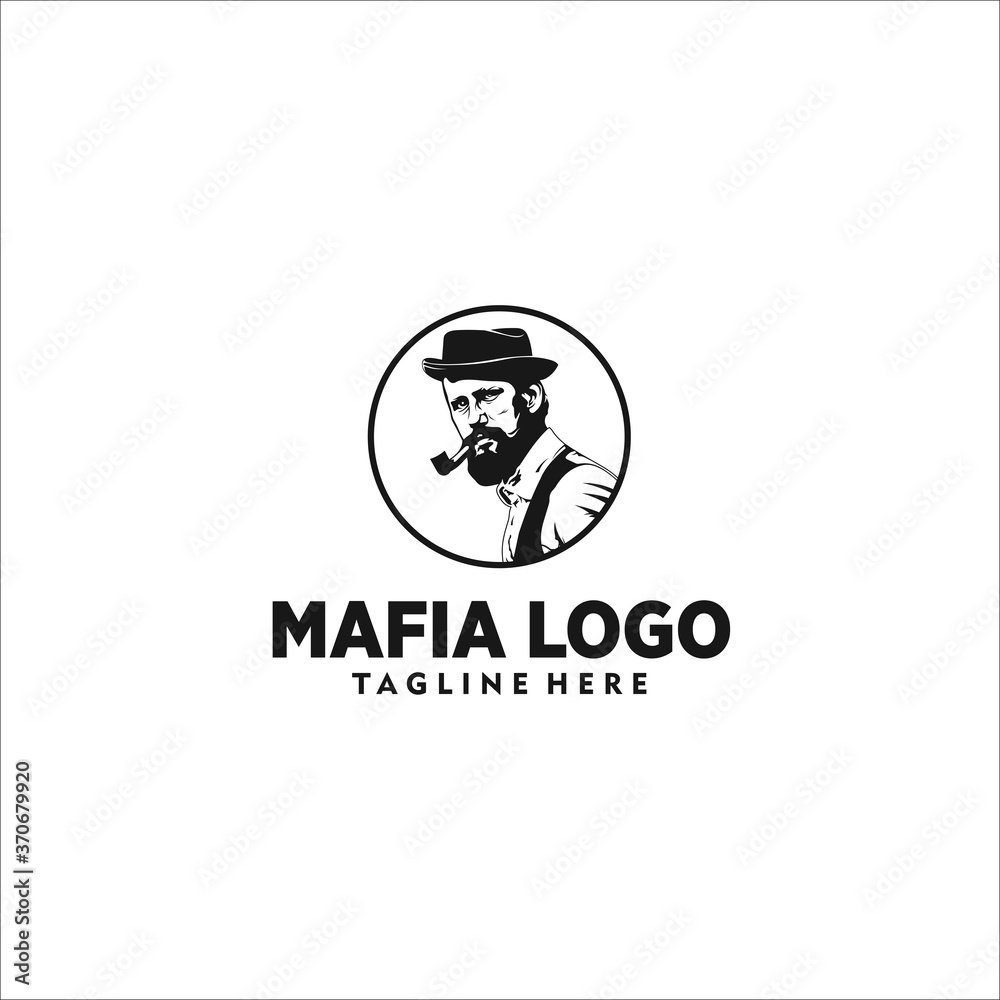 mafia logo design silhouette vector Stock Vector | Adobe Stock