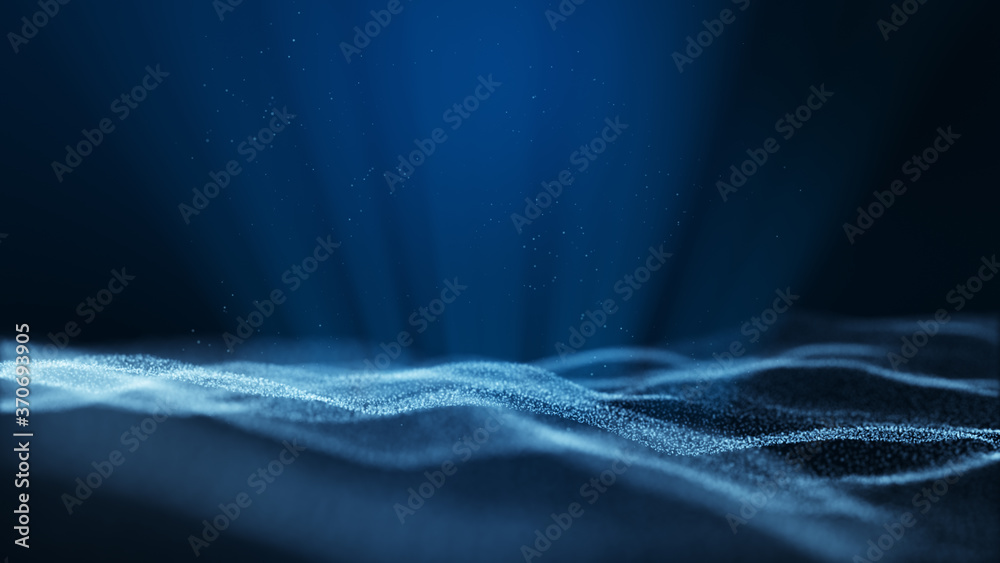Dark blue abstract animation background with moving and flicker ...