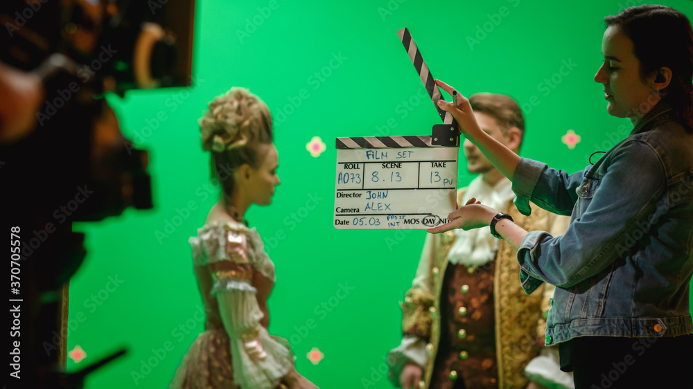 On Big Film Studio Professional Crew Shooting Period Costume Drama ...