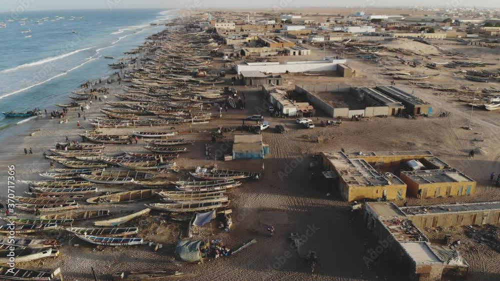 Panoramic view of the beach in Mauritania. Beach in Mauritania. Beach ...