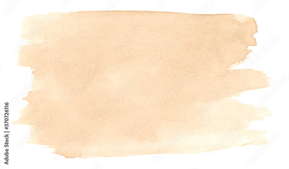 Beige watercolor, background with clear borders and natural splashes ...