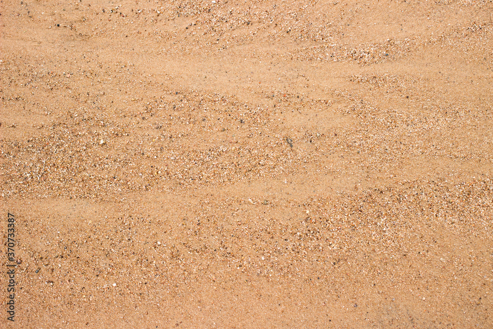 Background with sand texture. Sandy road. Texture of wet sand washed ...