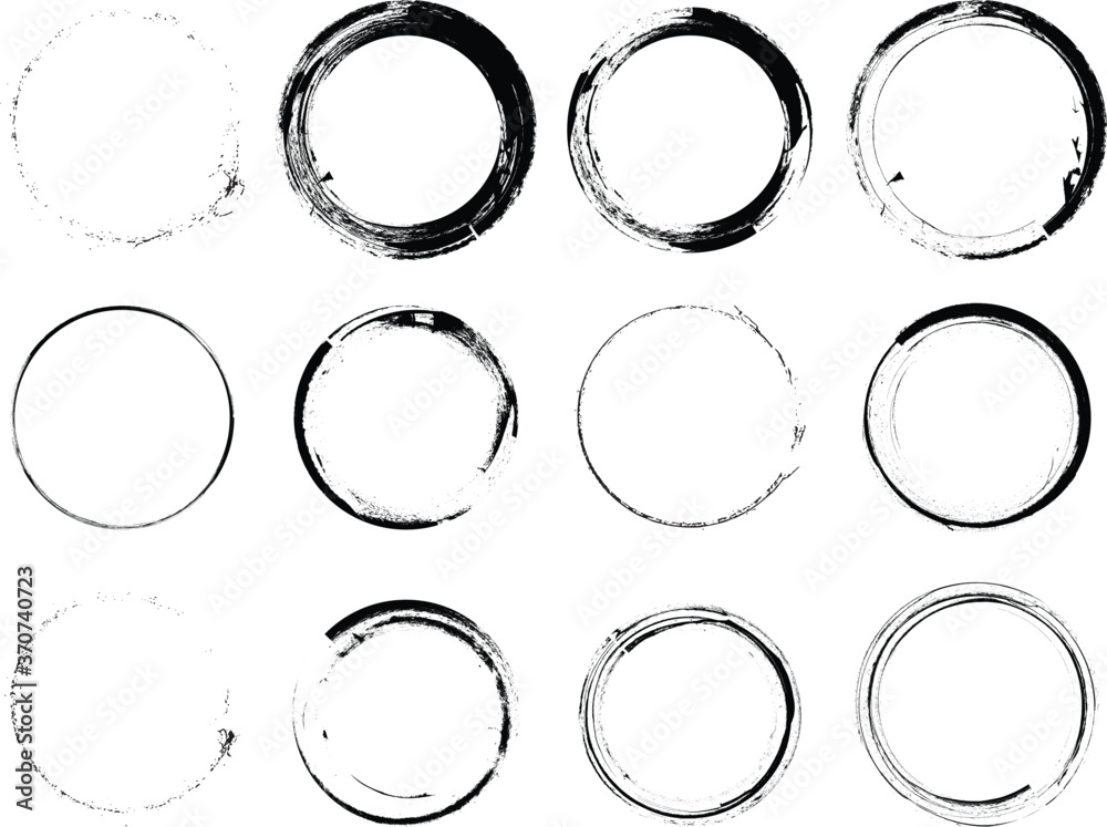 Vector Frames. circle label for image. distress stamp texture . Grunge ...