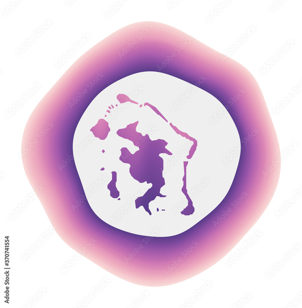 Bora Bora icon. Colorful gradient logo of the island. Purple red Bora ...