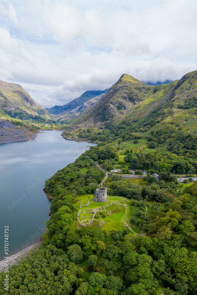 Aerial view of Dinorwic Quarry, near Llanberis, Gwynedd, Wales - with ...