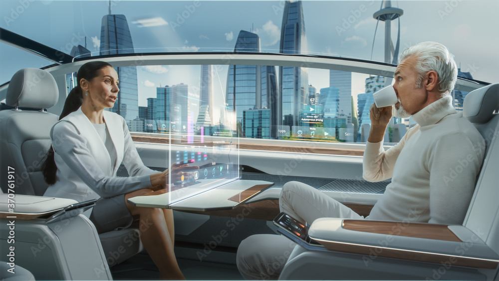 Casual Business Meeting Between Senior Male and Female inside a ...