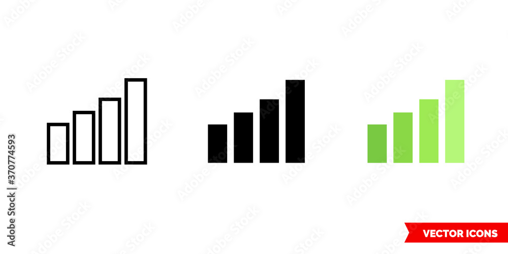 Level icon of 3 types color, black and white, outline. Isolated vector ...