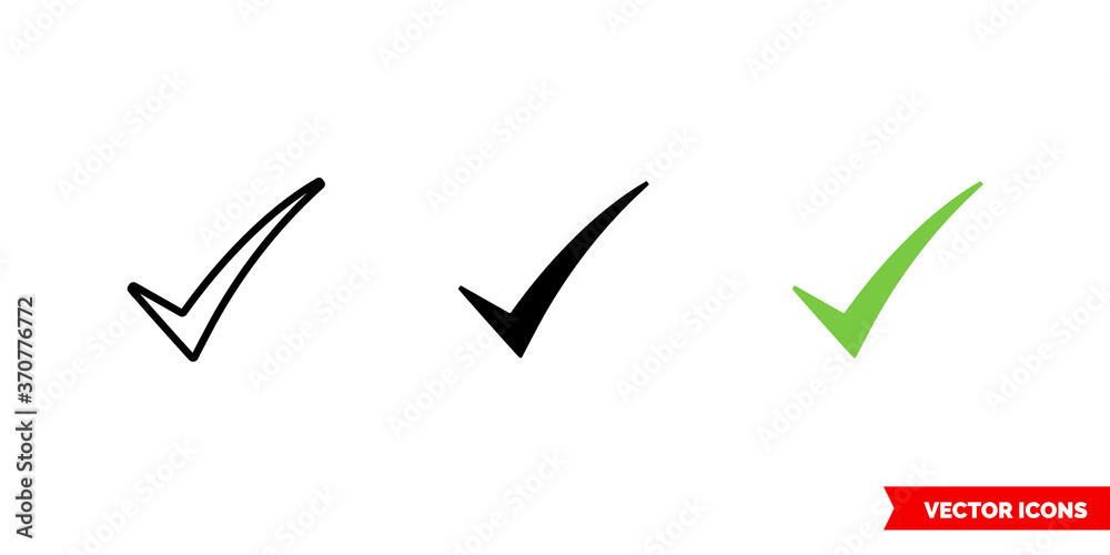 Mark symbol icon of 3 types color, black and white, outline. Isolated ...