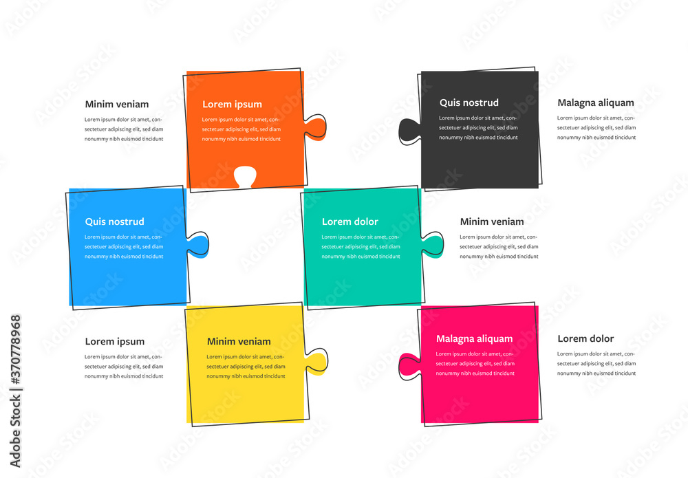 Colored Puzzle Infographic Layout Stock Template | Adobe Stock